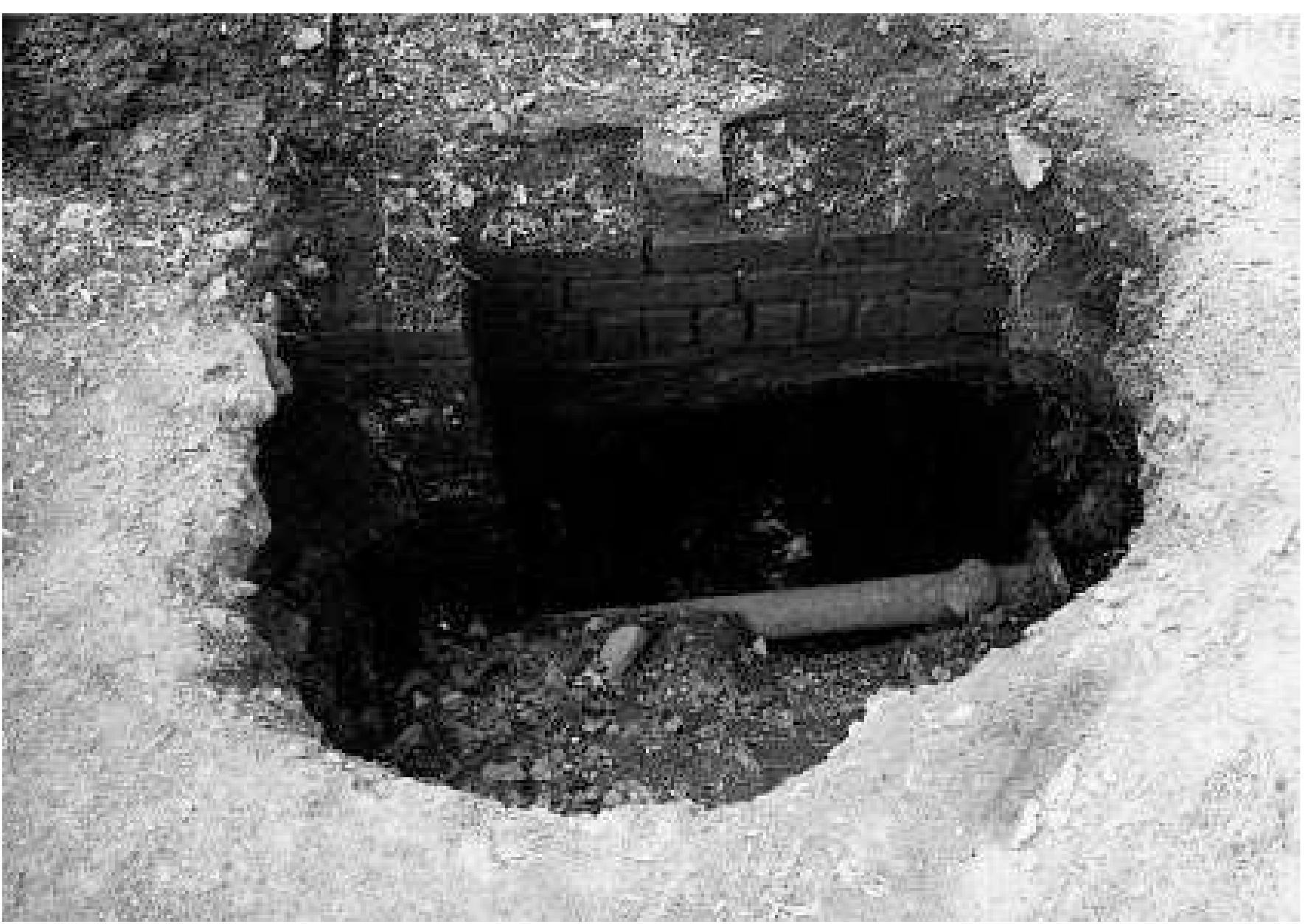 Overview of the sinkhole at the vault as it appeared in july