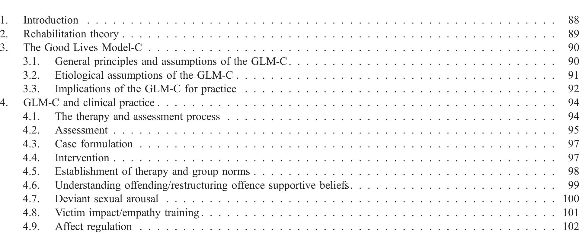 (PDF) The good lives model of offender rehabilitation: Clinical ...