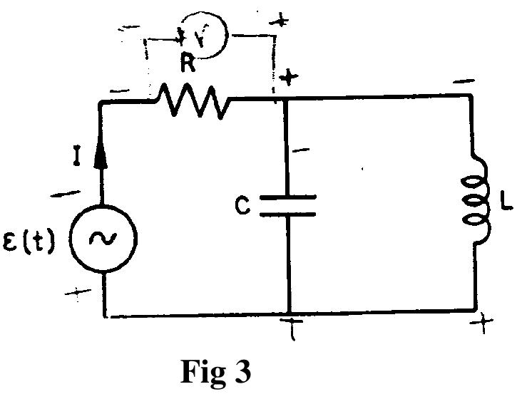 Consider now the parallel lcr circuit shown in fig 3. the