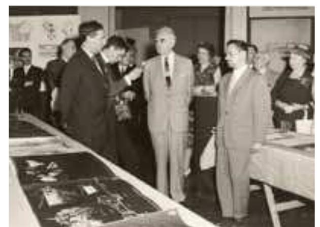 Richard neutra being interviewed as presi- dent of the jury