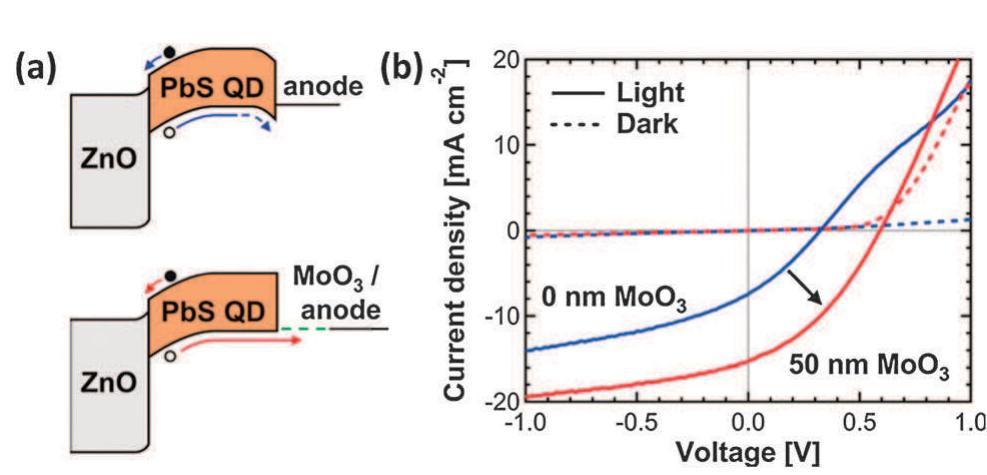 (a) schematic illustration of the effect of a moo3 thin film