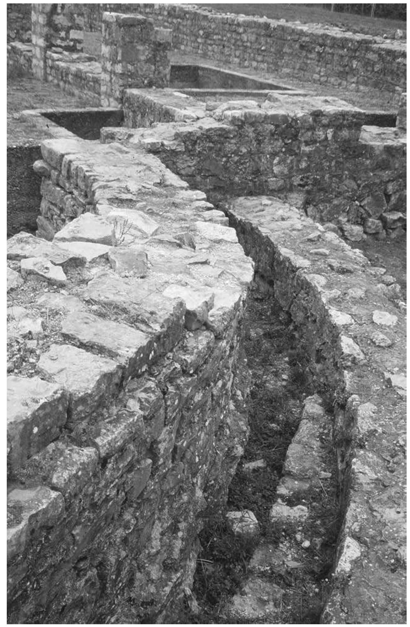 Kapljué basilica, walls visible at north side of apse