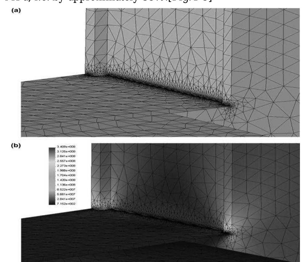 Location of the junction between the column and the bottom