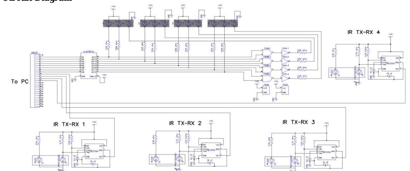 Circuit diagram of smart traffic light controller this