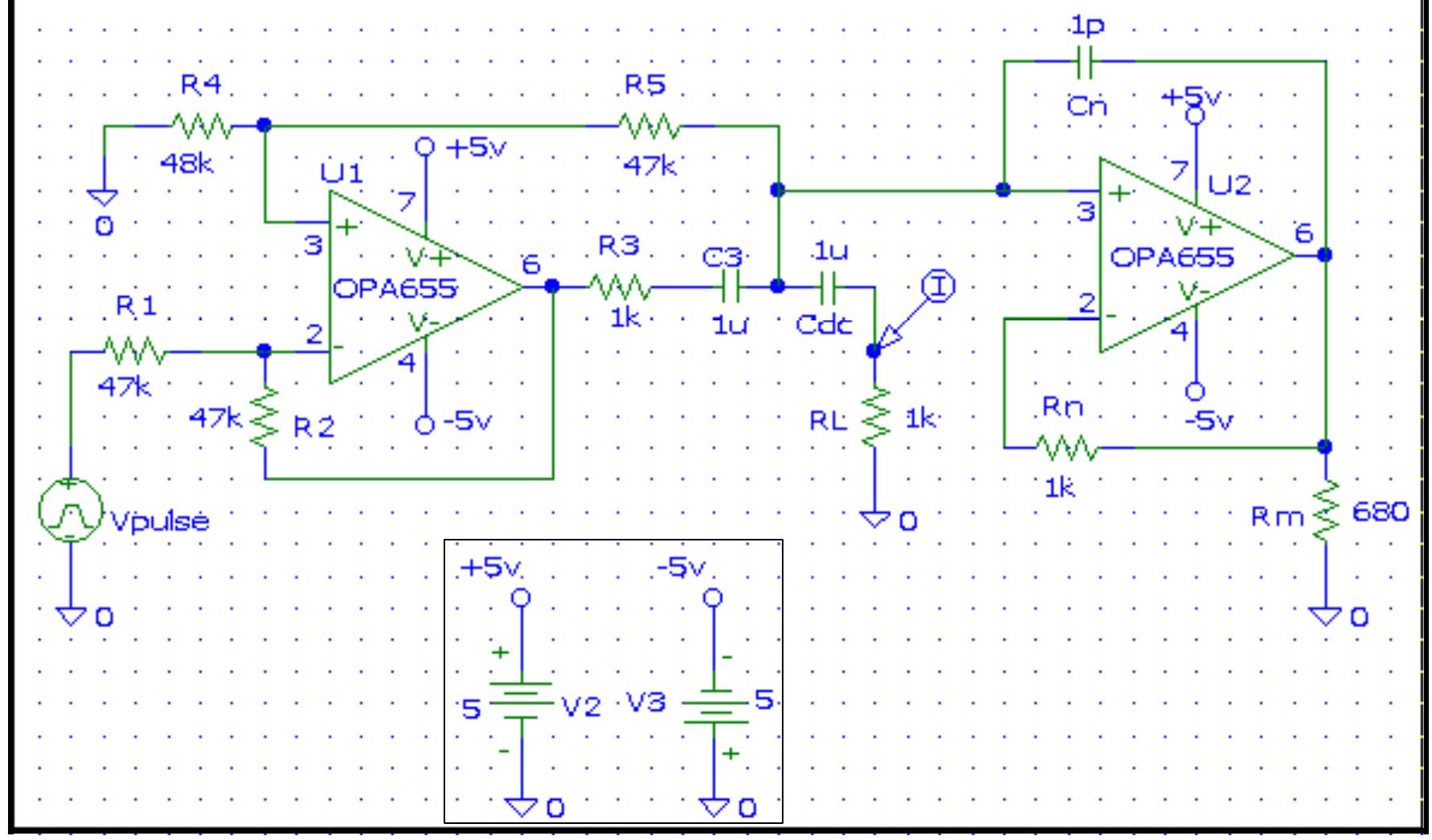Igure a4.1 - schematic used for simulating the transient