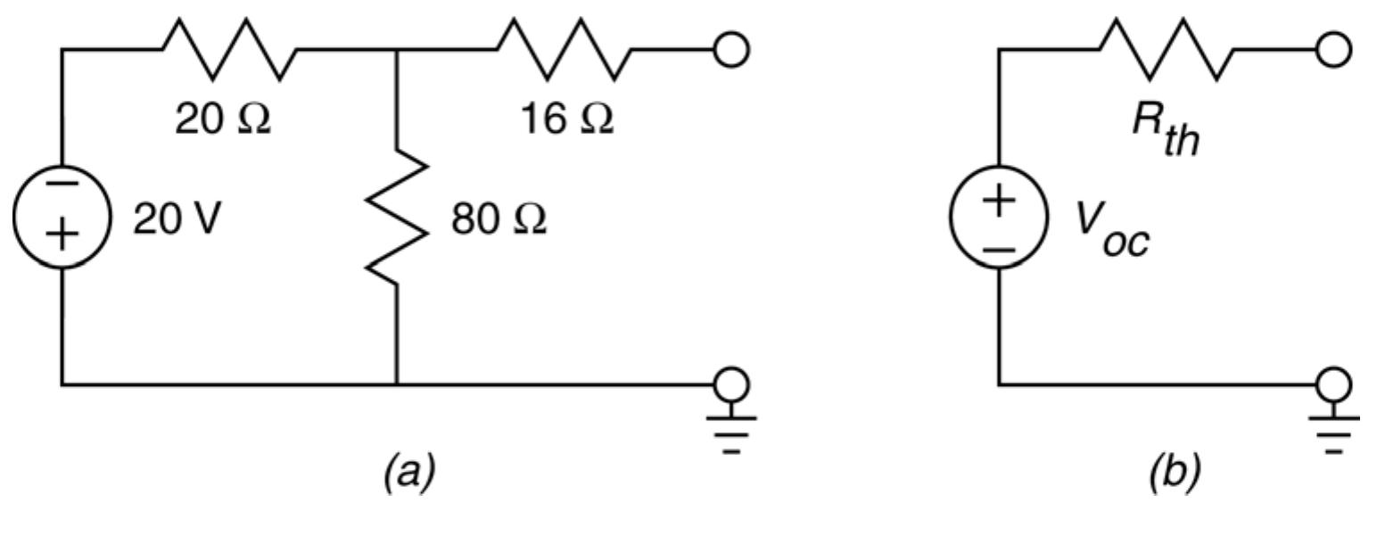 The circuit shown in figure 1b is the thevenin equivalent