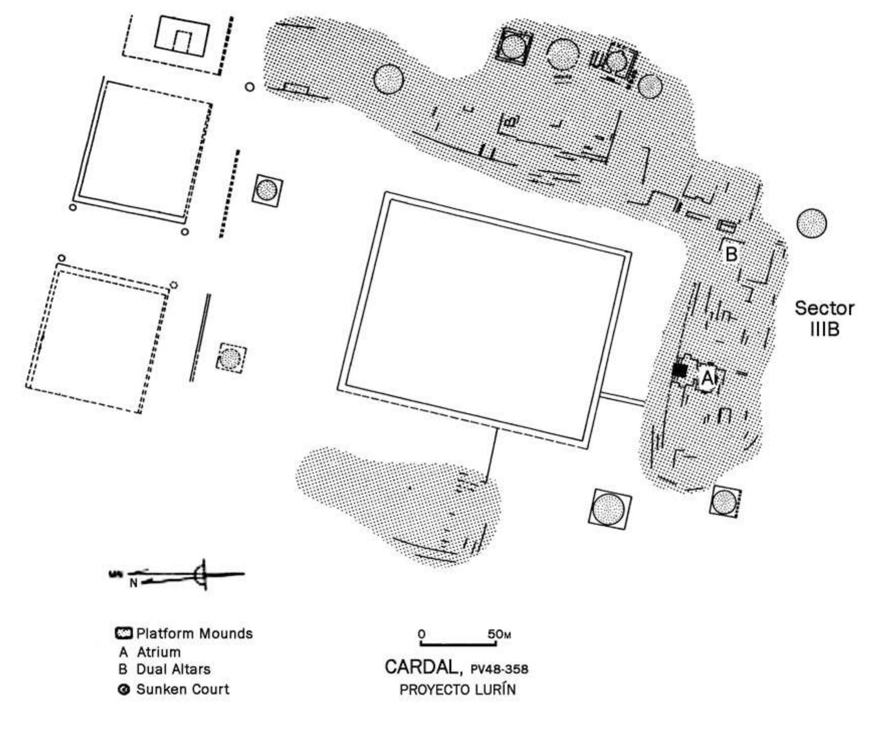 10. ground plan of u-shaped complex of cardal, lurin valley.
