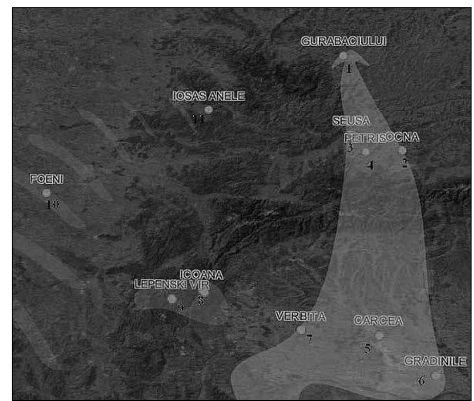 - first migration sites: gura baciului (1); ocna sibiului