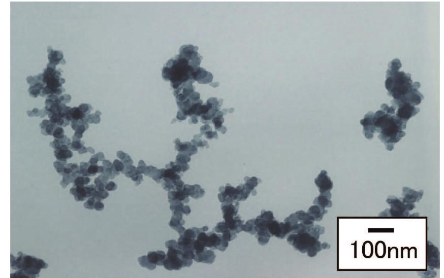 Tem photomicrograph of carbon black nanoparticles