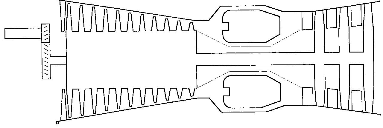-8. sketch of a single spool gas turbine cold end drive.