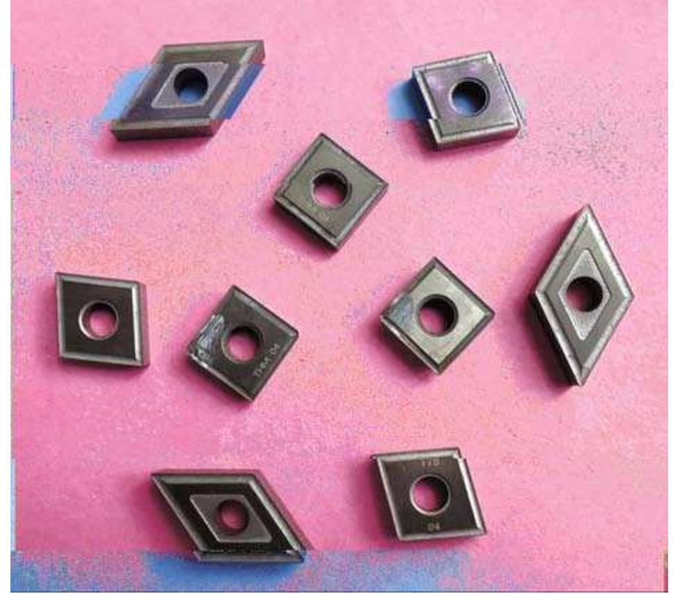 various shapes of cutting tool inserts for machining