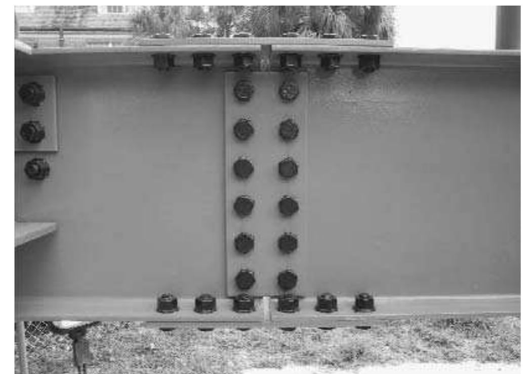 -12. moment connection: all-bolted moment splice. girder b3
