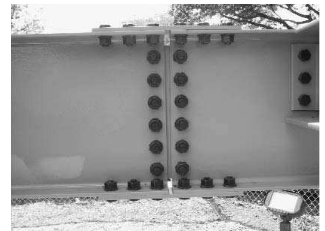 -13. moment connection: all-bolted moment splice. girder b3