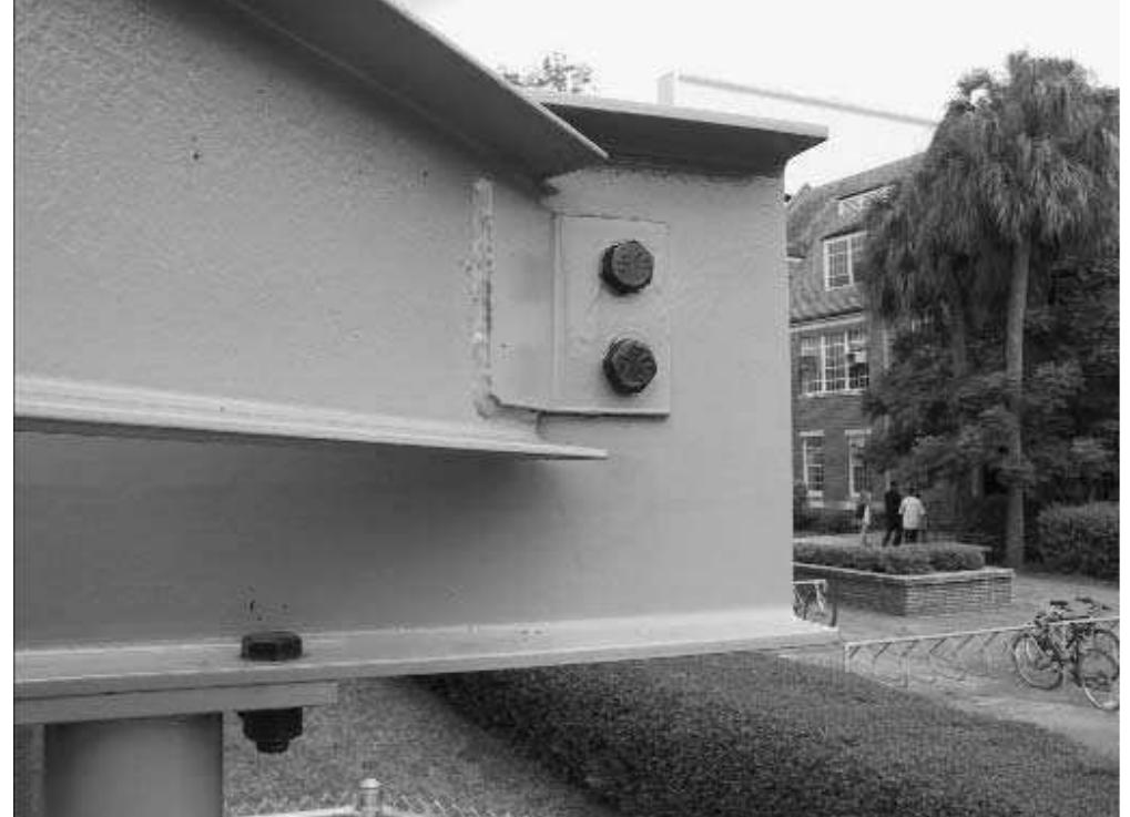 The tension brace supports the girder with a #3 clevis that