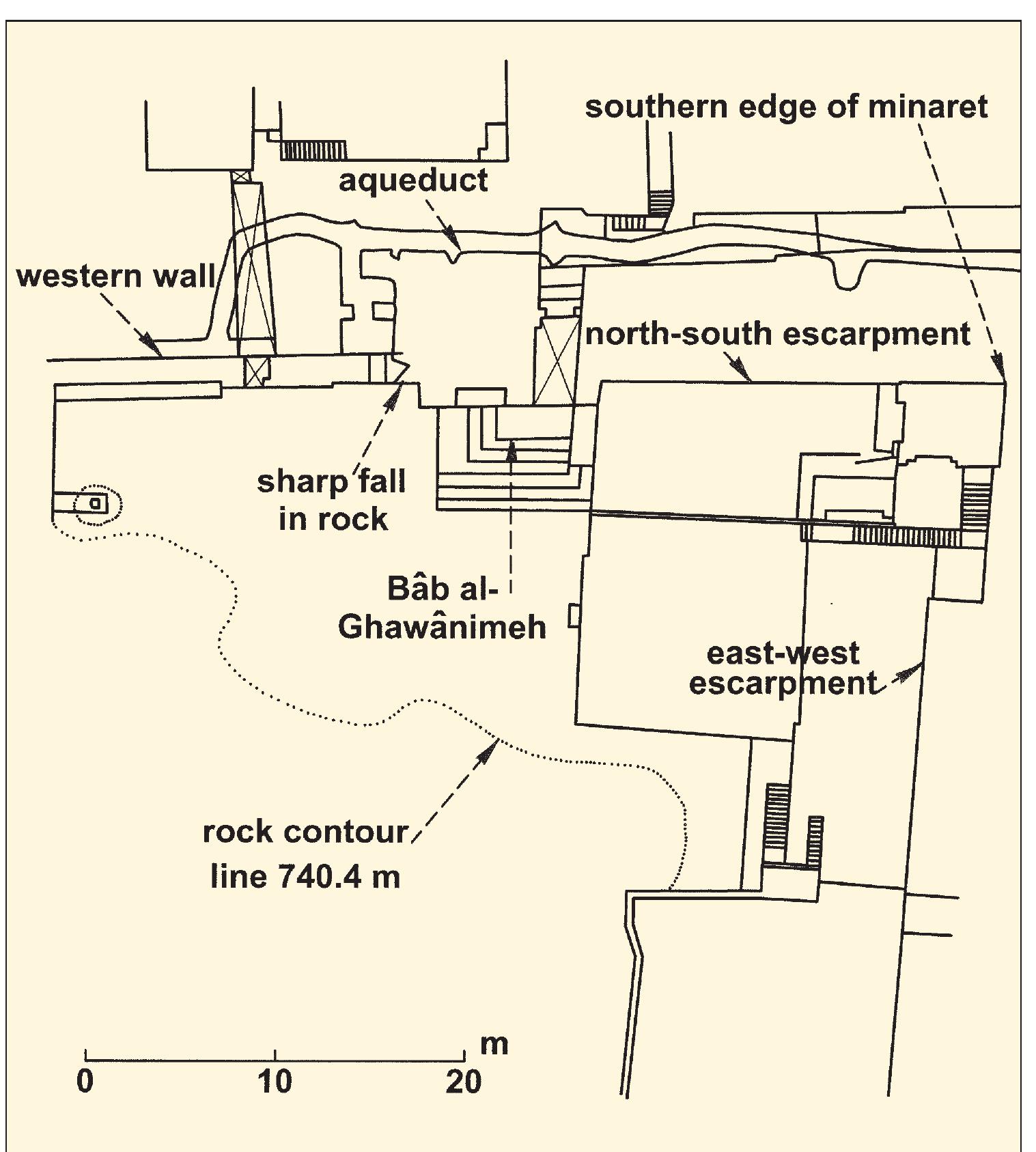 Map of the north-western corner of the temple area (based on