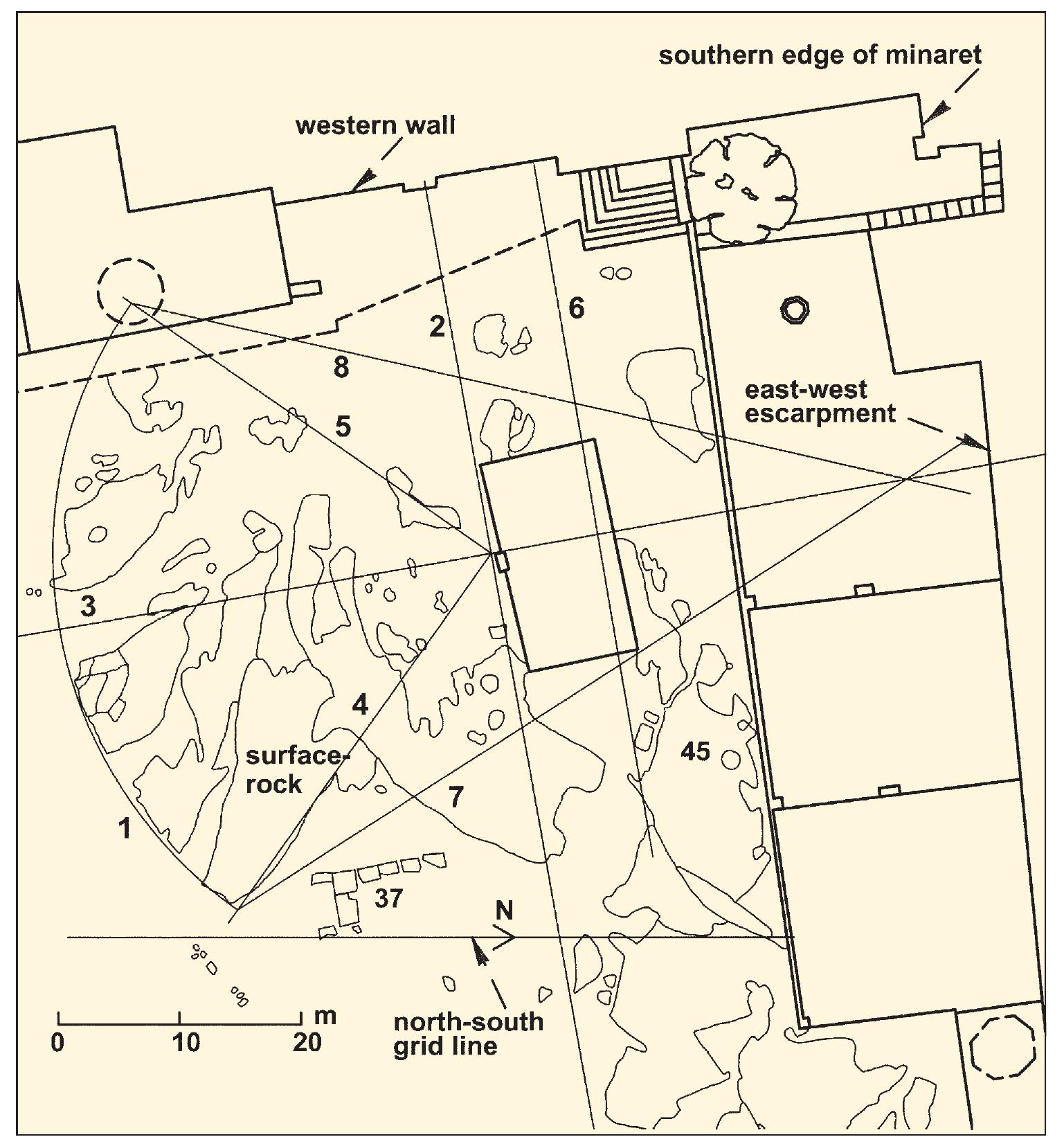 Plan of the north-western corner of the temple area, showing