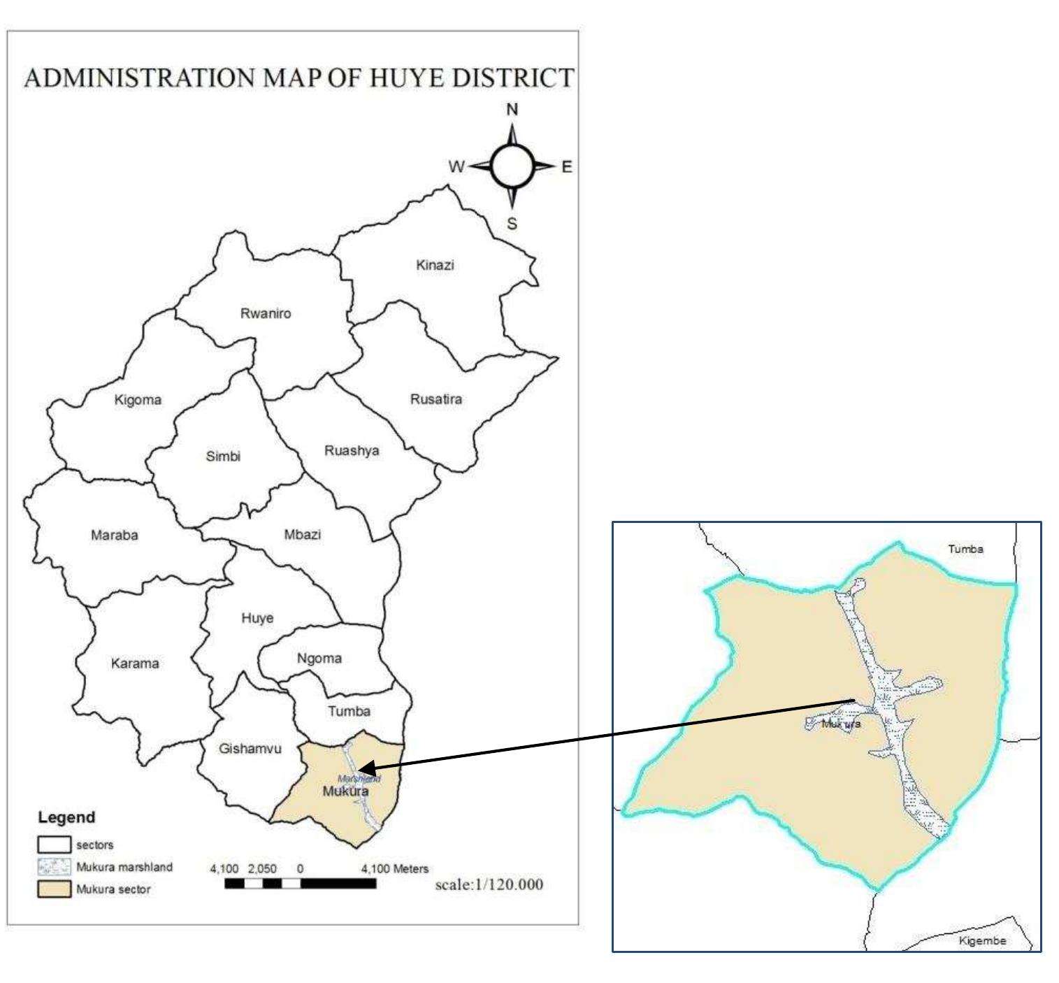1 administrative map of huye district showing mukura