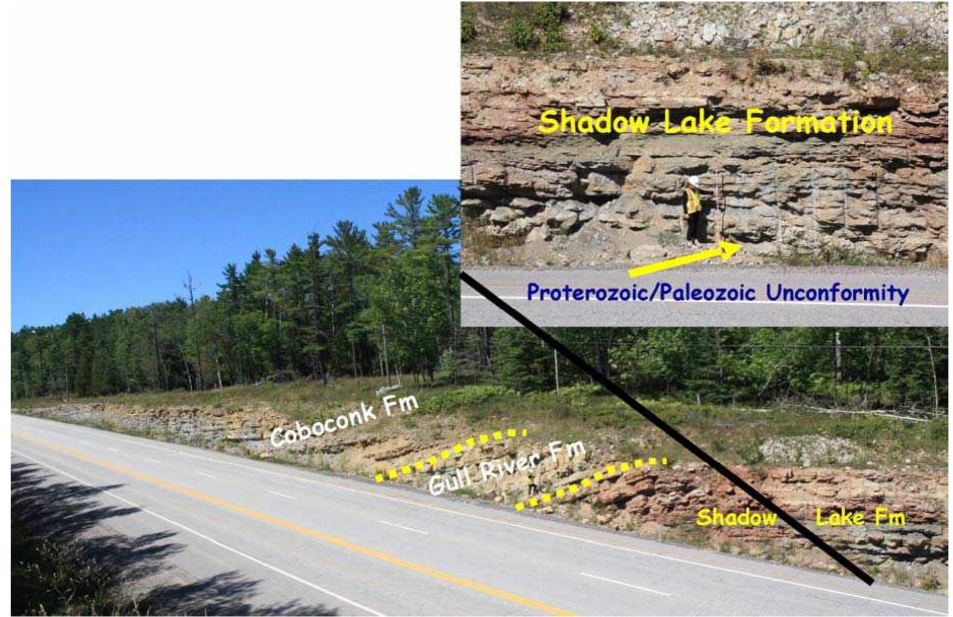 This outcrop exposure displays the unconformity between