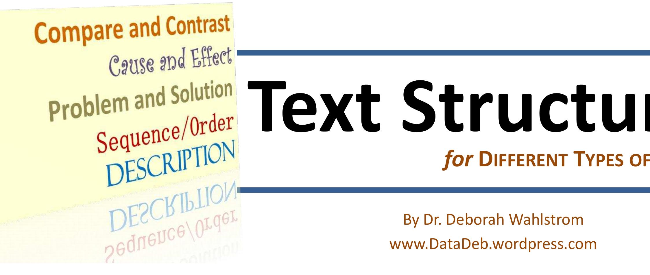 (PDF) Text Structures for DIFFERENT TYPES OF WRITING