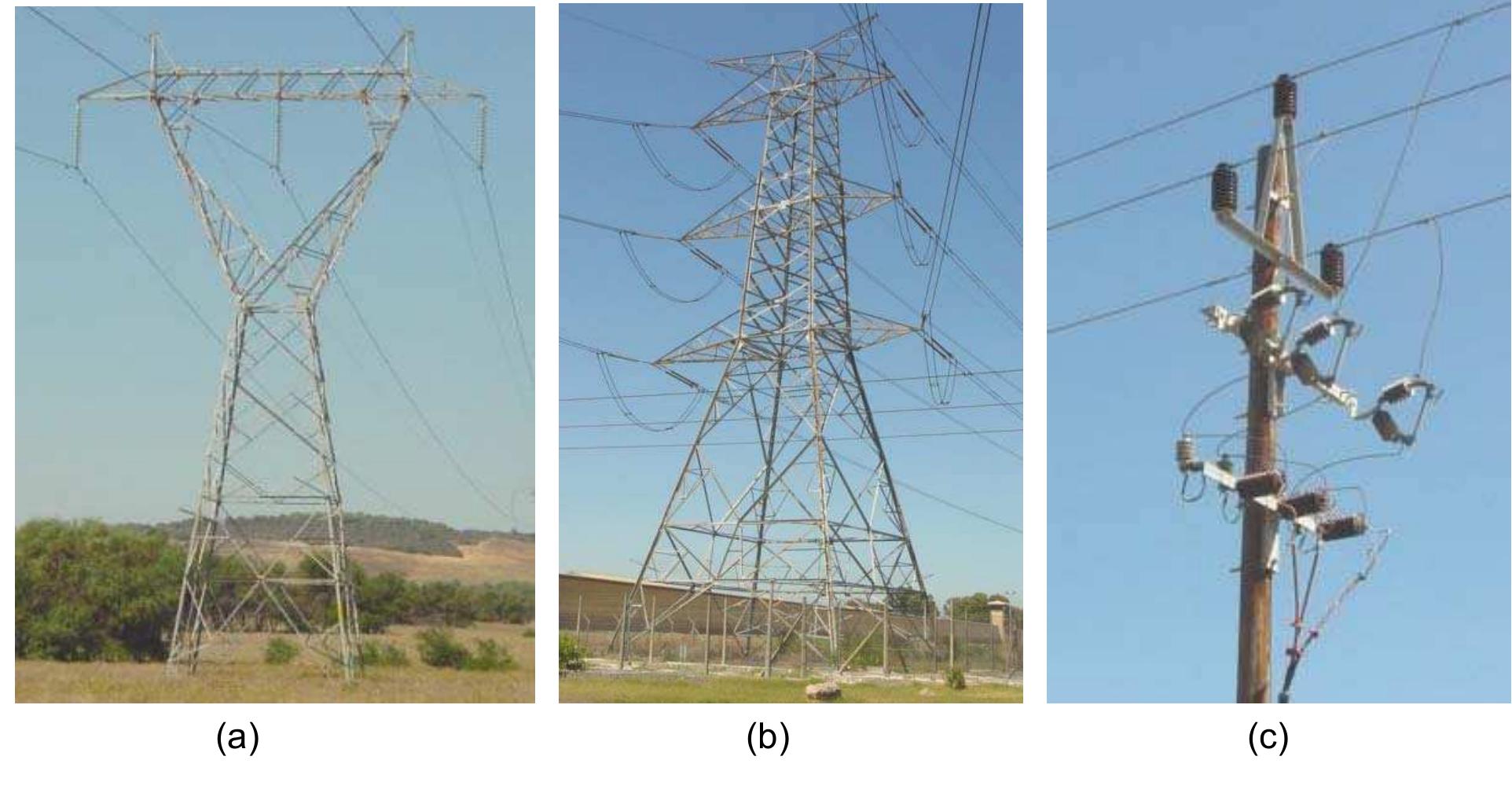 9: typical overhead high voltage lines: (a): 400 kv