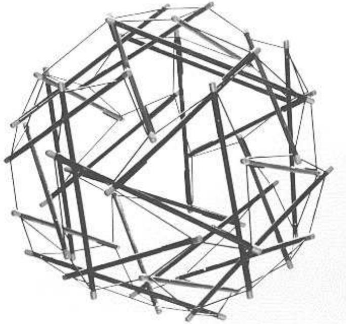 Tensegrity model: “islands of compression in a sea of