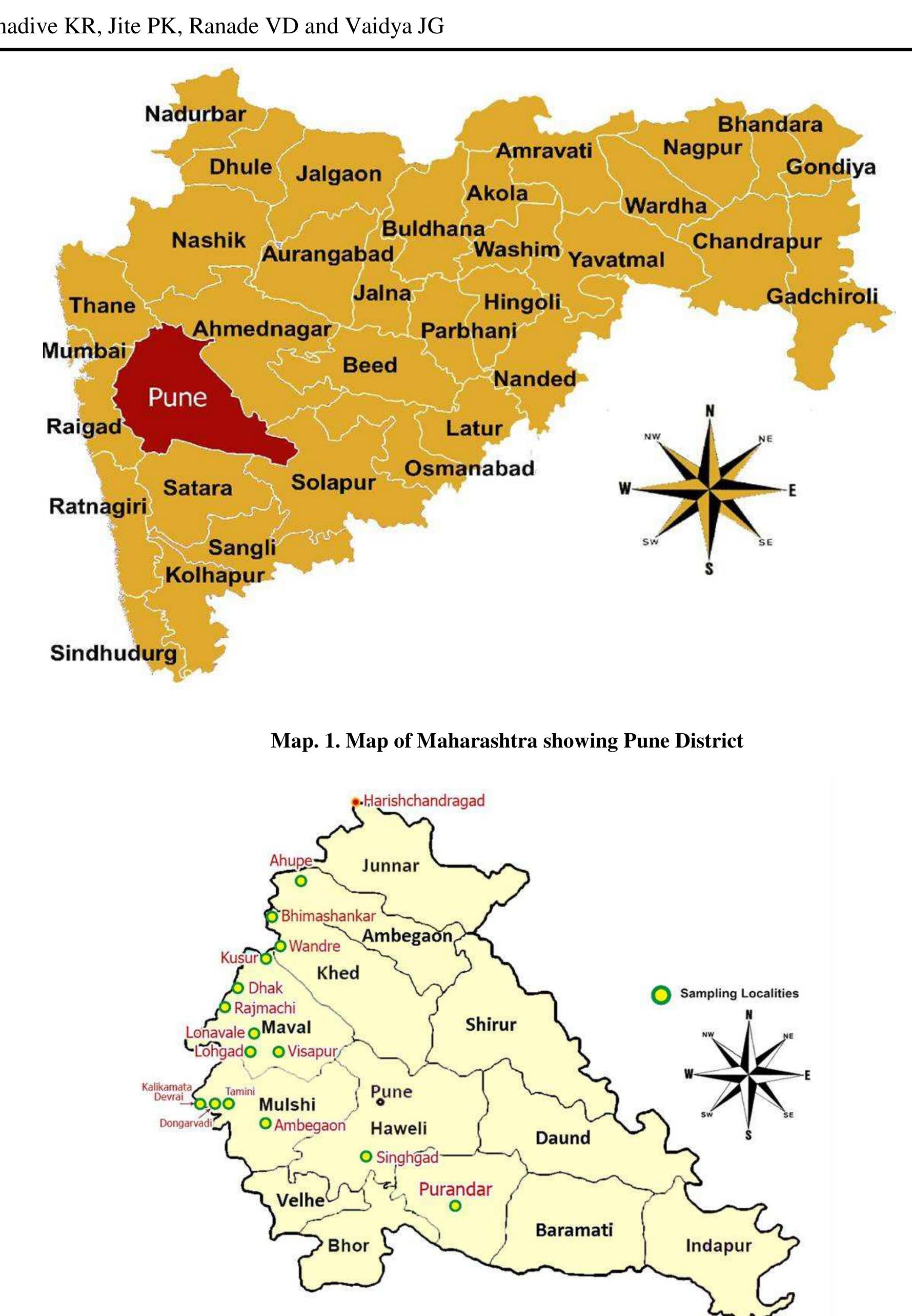 Map. 2. map of pune district showing sampling localities