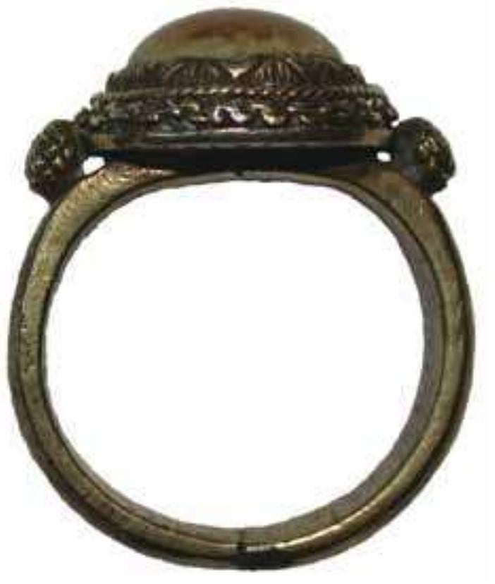 15th century silver gilt toadstone ring (af.1025) in the