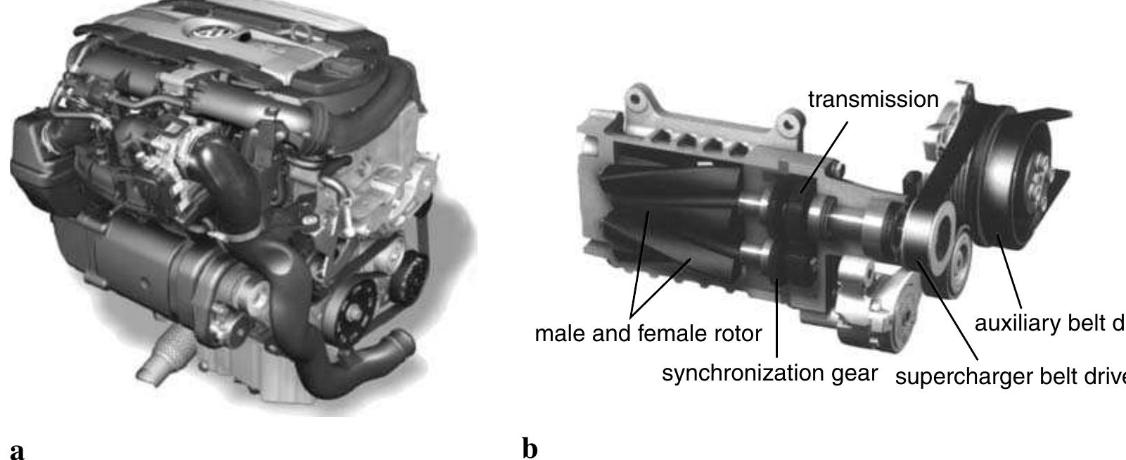 22. a rear view of the vw 1.4 liter tsi engine with combined