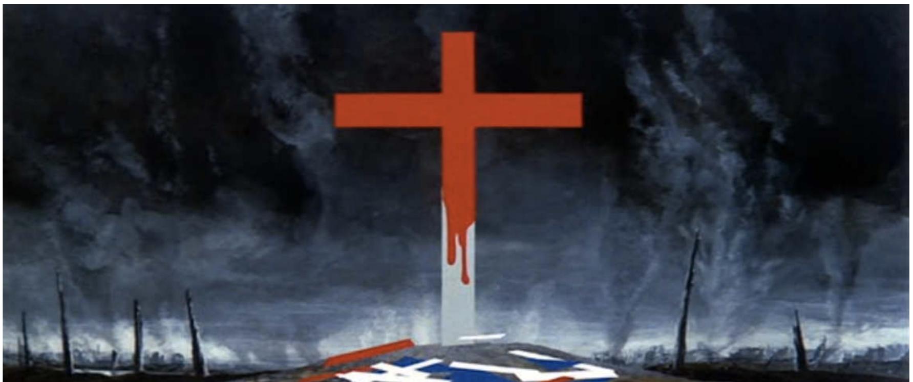 Bleeding cross, pink floyd’s the wall (1982). screenshot by