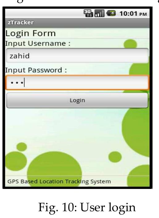 Figure 10 - GPS-based Location Tracking System via Android