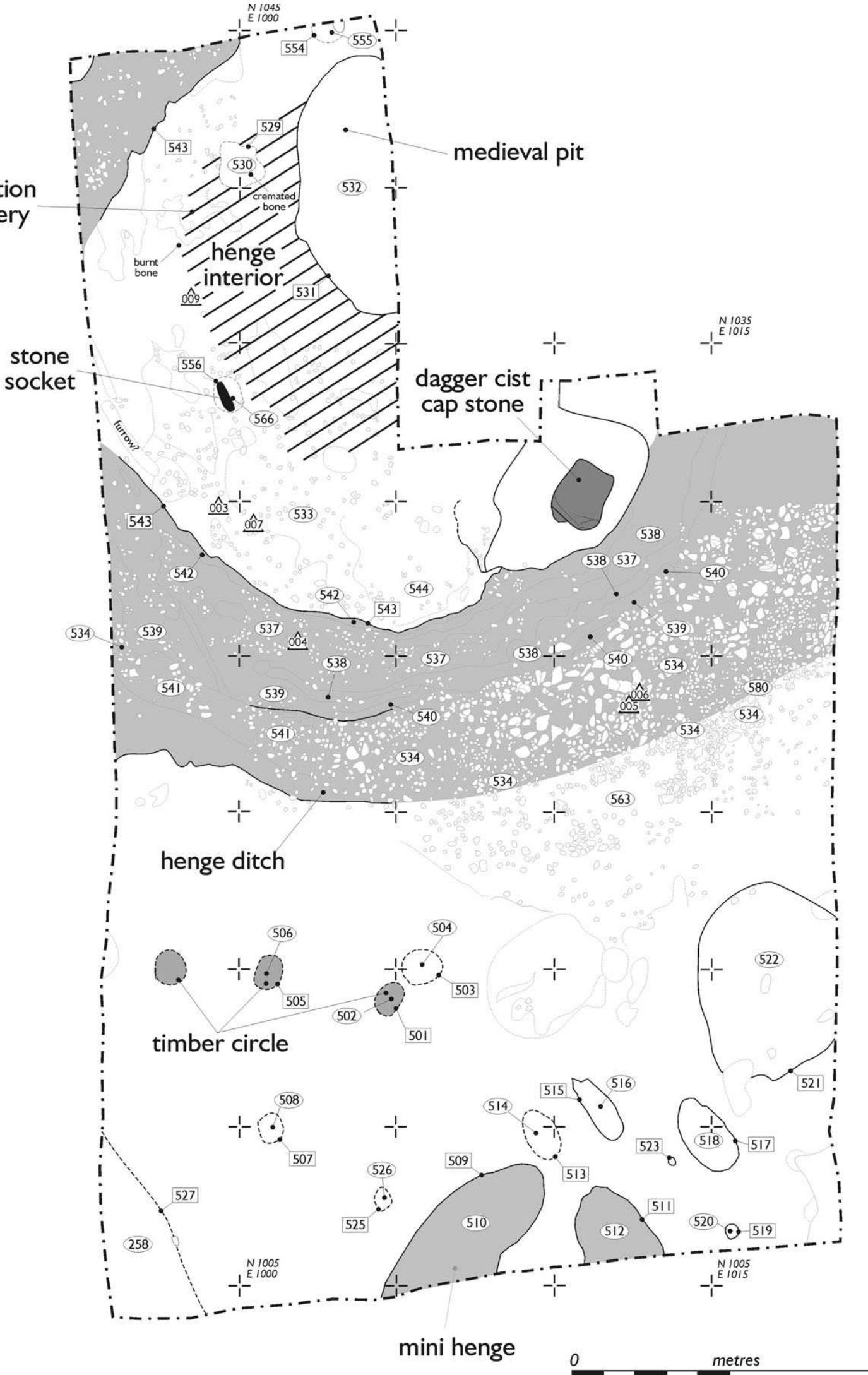 2009 excavation plan of the henge, showing the position of