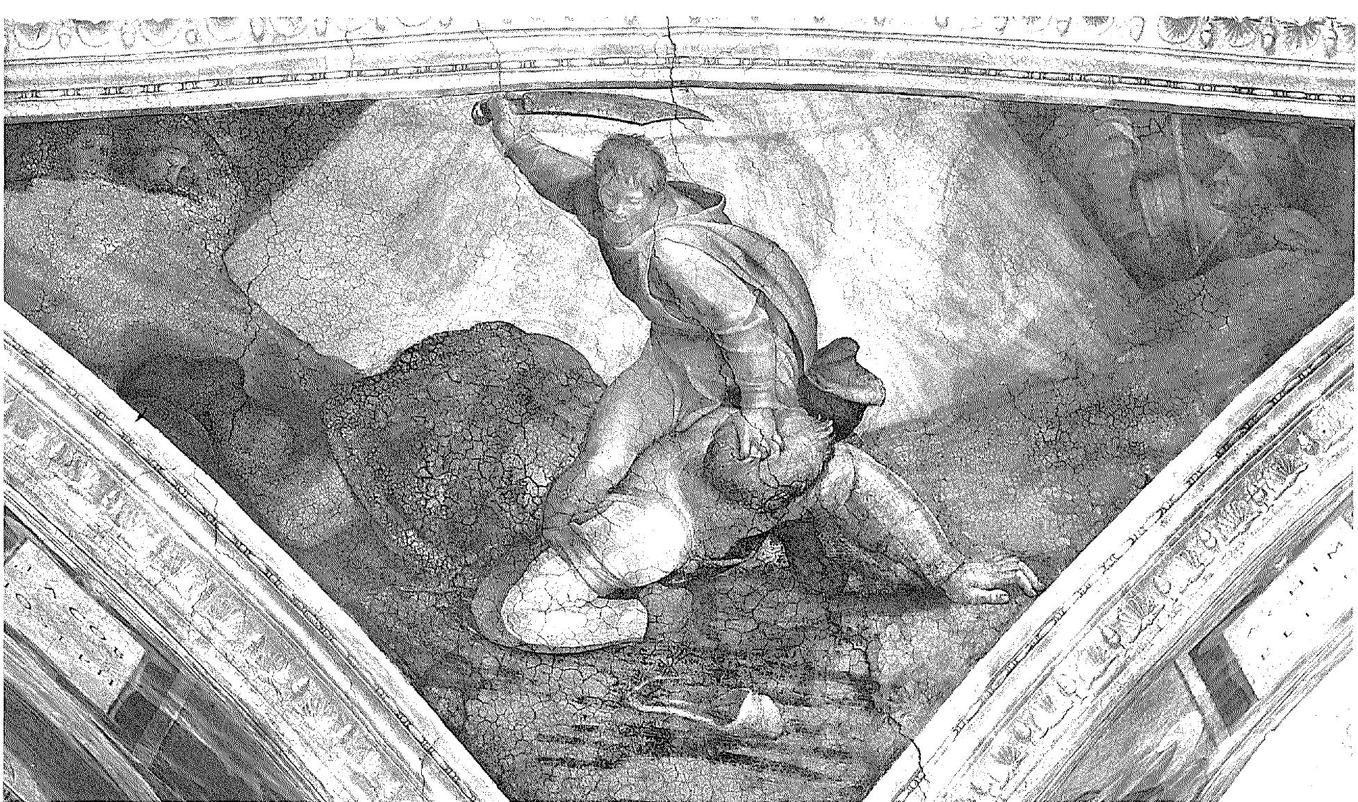 Michelangelo, david killing goliath. sistine chapel, vatican