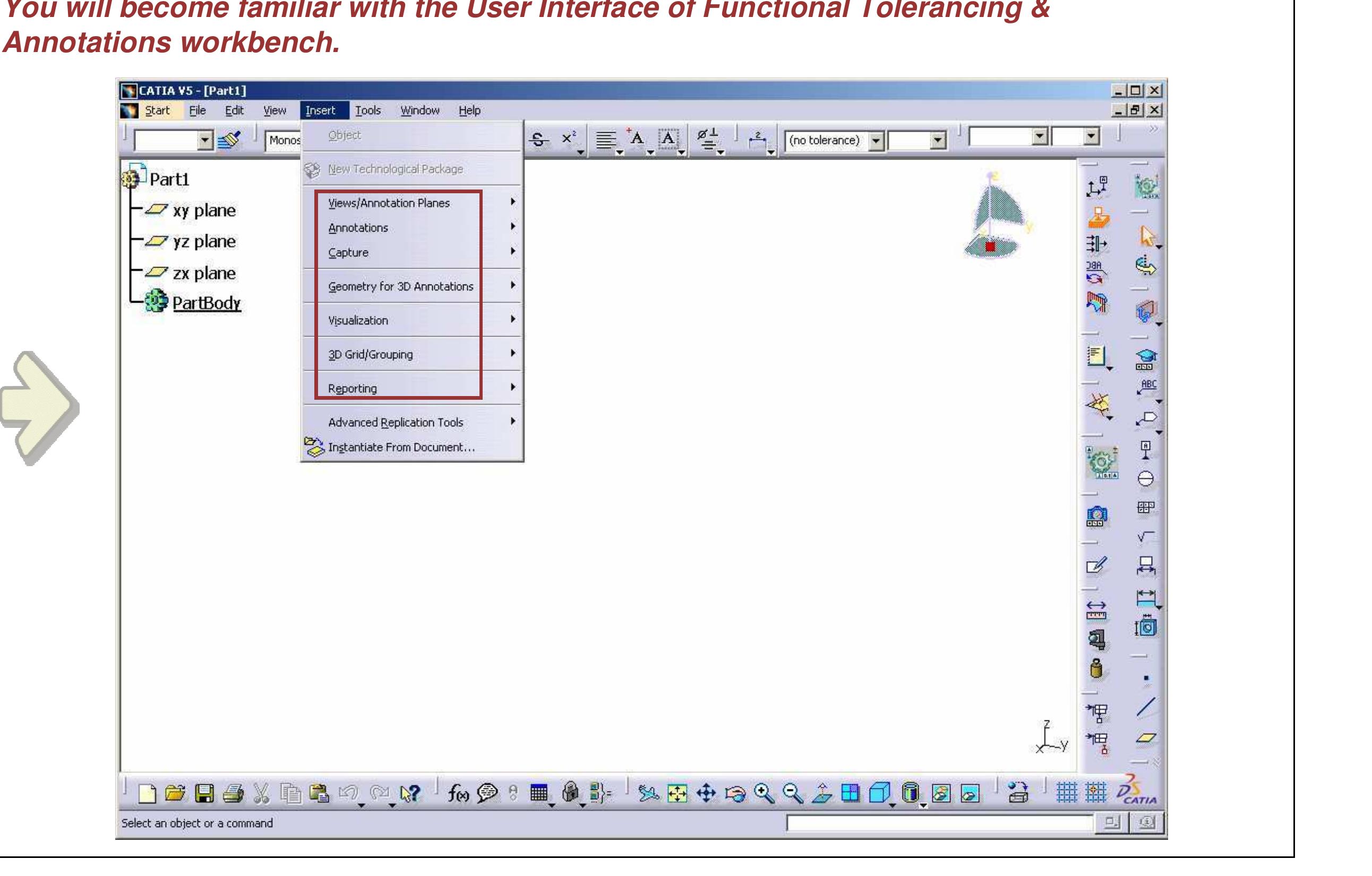Figure 14 - 3D functional tolerancing and annotation CATIA
