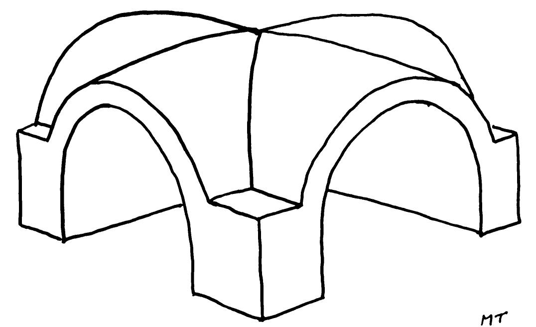 Groin vault diagram. drawing: marvin trachtenberg. the