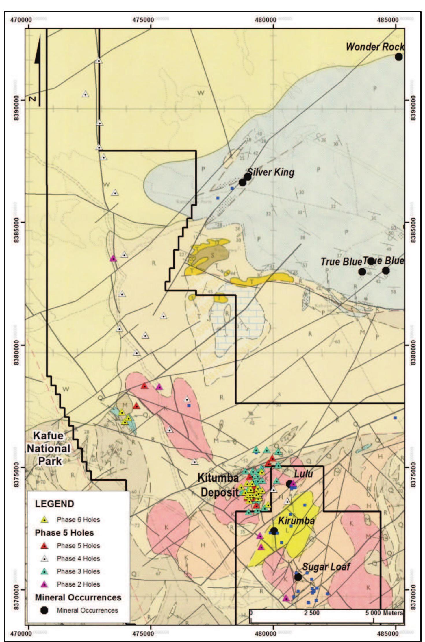 Phased drilling defining the extent of the kitumba deposit
