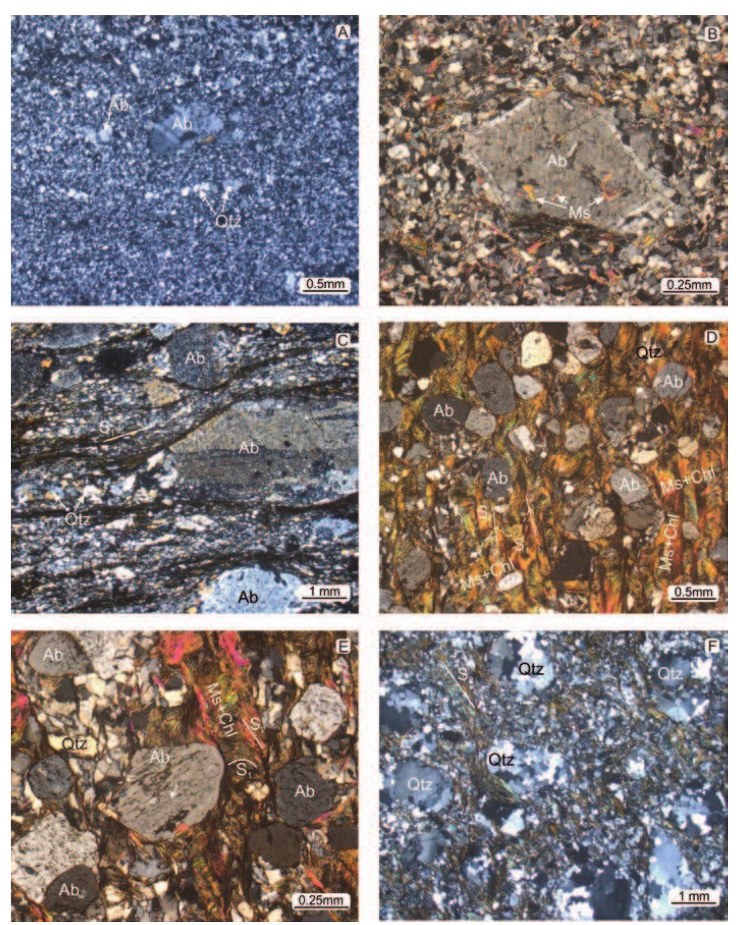 Microstructural features of the metamorphic rocks south of
