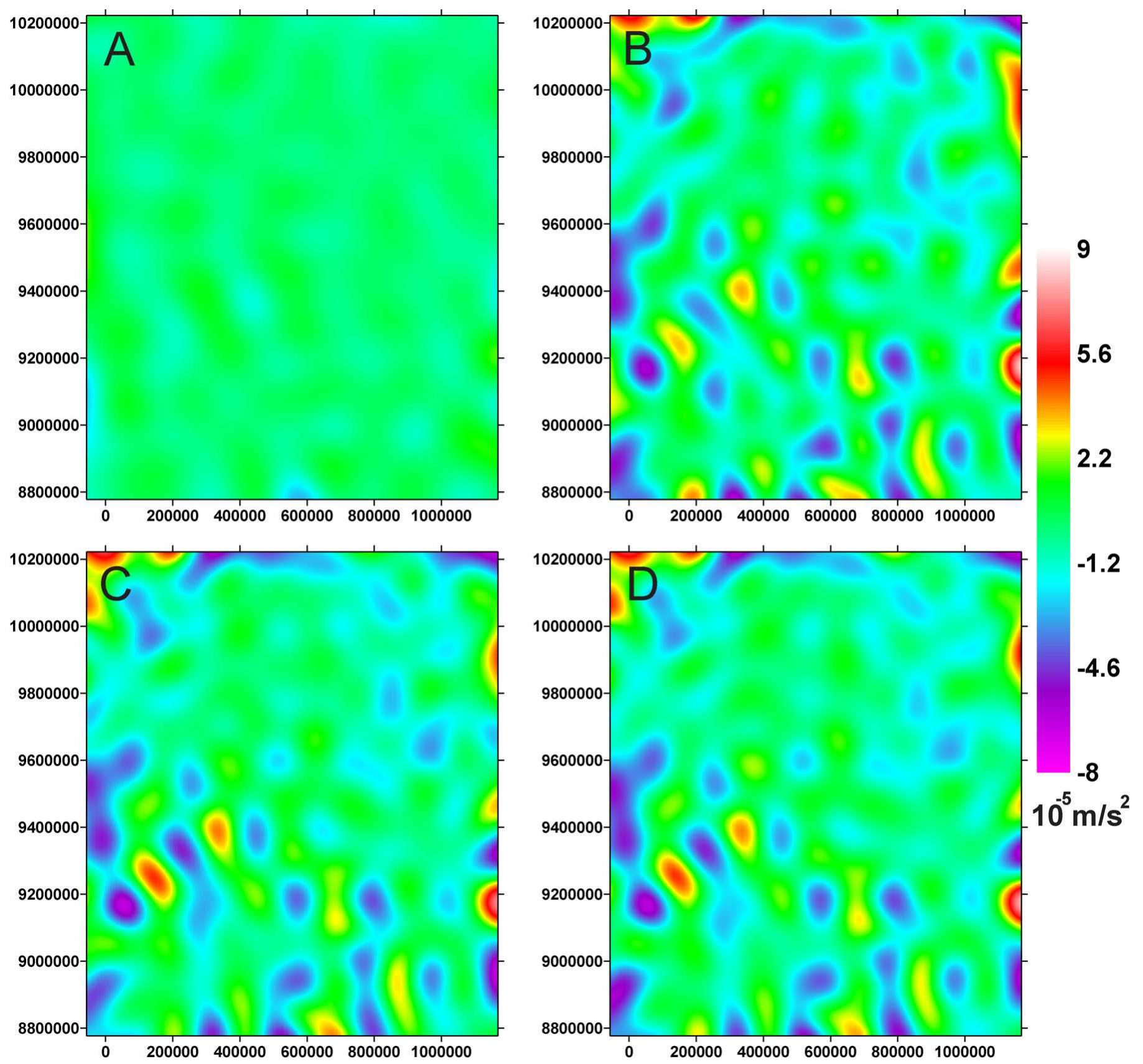 Maps show the difference between combined satellite and