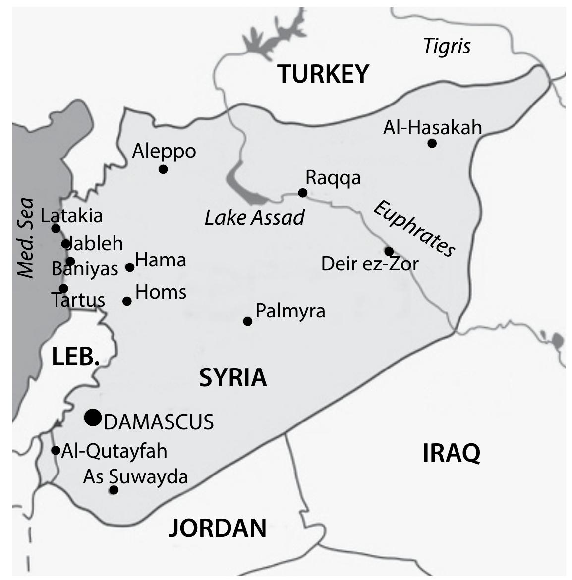 Map of modern syria. this is a heritage syria is and