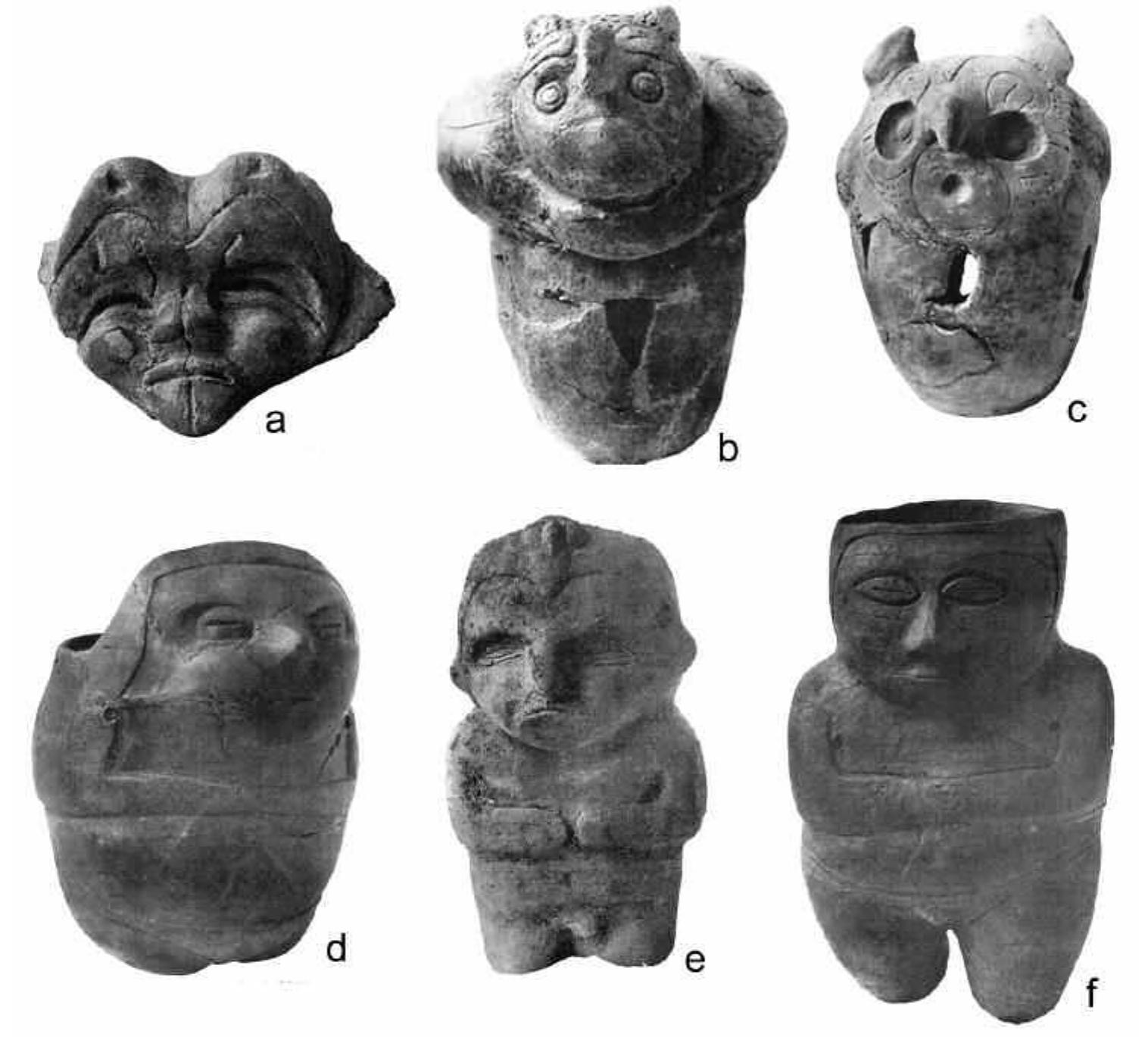 Examples of detailed faces in weeden island iconography: (a)