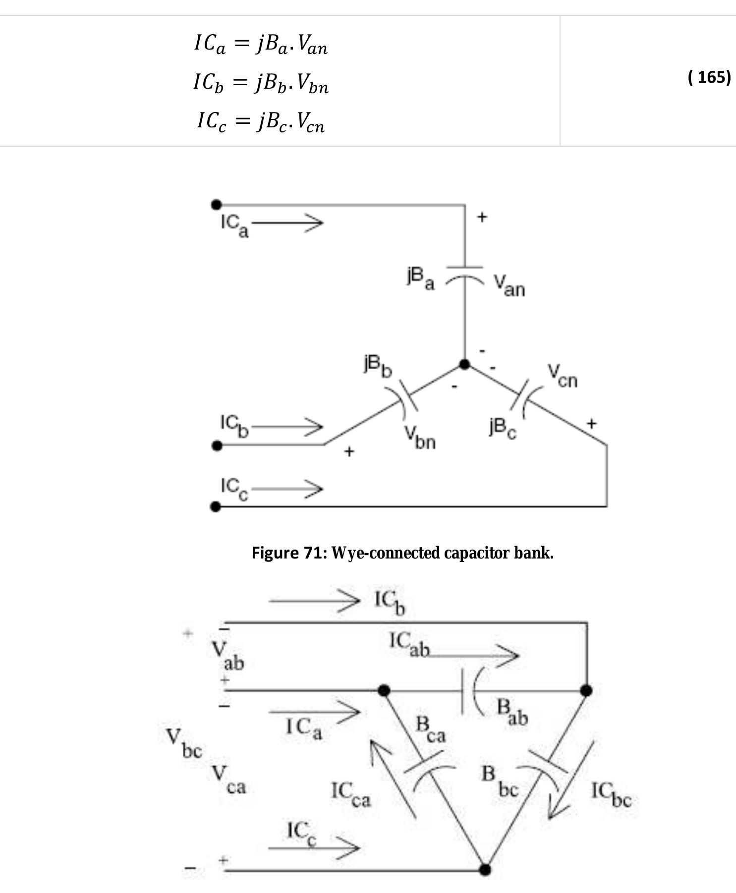 Delta-connected capacitor bank.