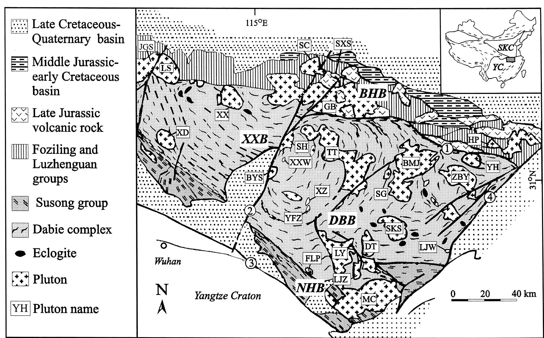 Generalized geological map of the dabieshan area [modified