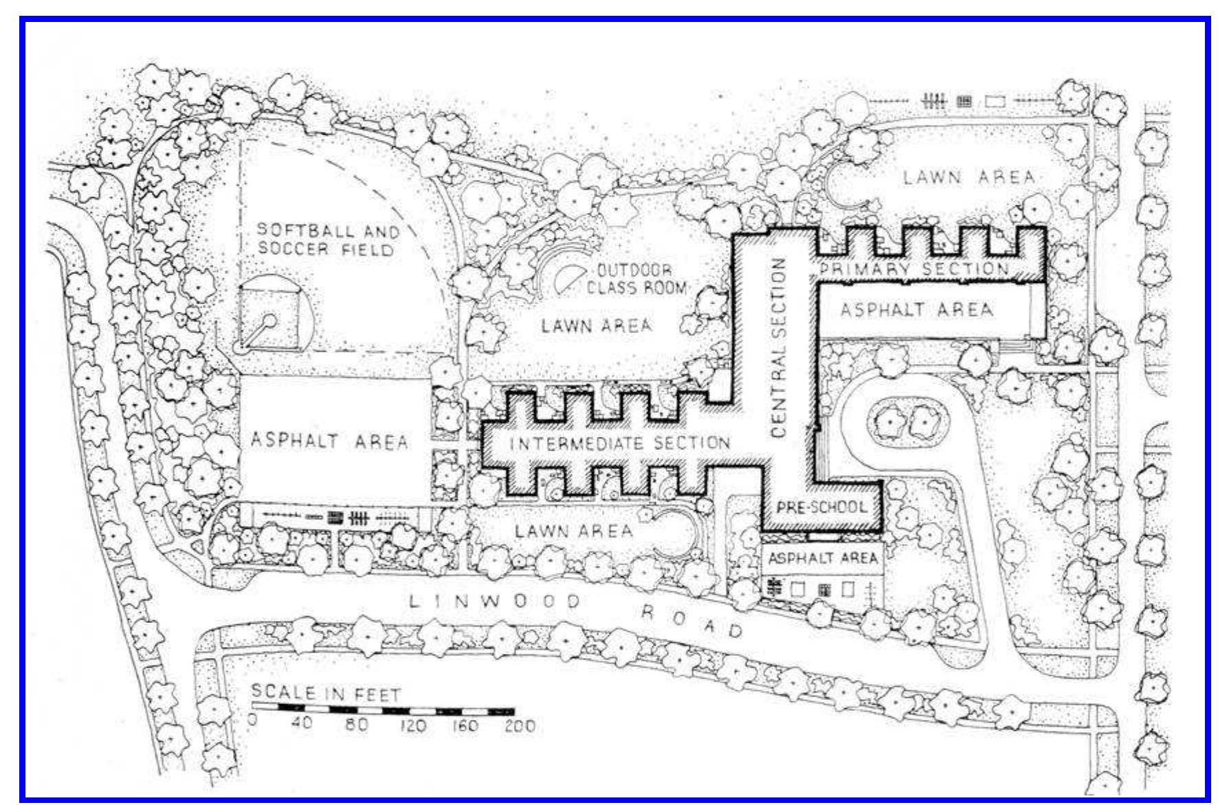 Crow island school, plan