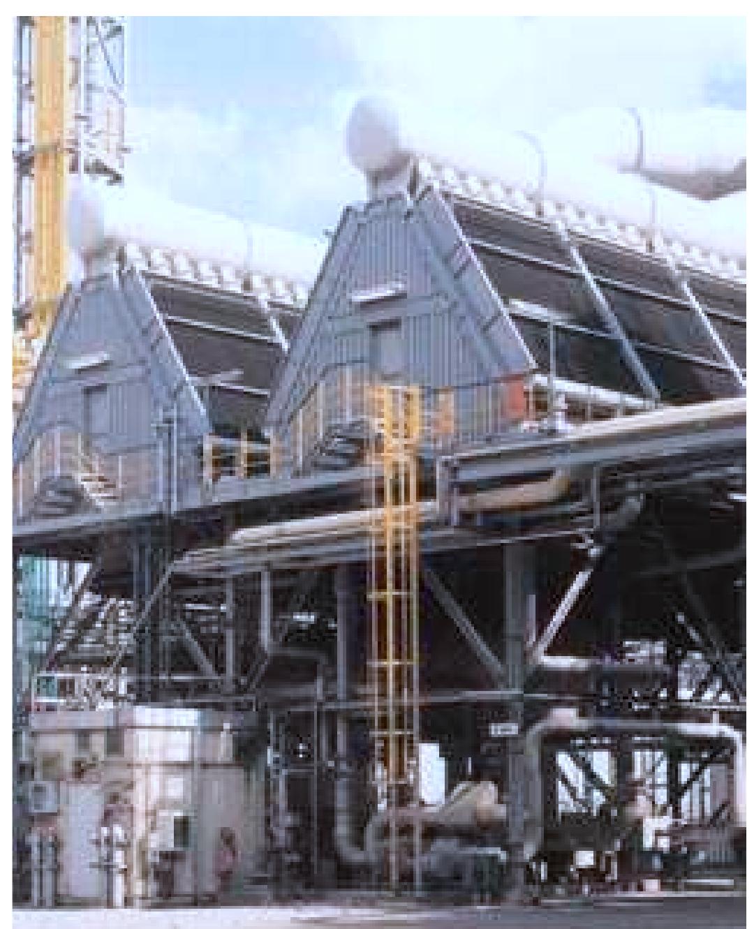 Air-cooled condenser in a chemical plant central water