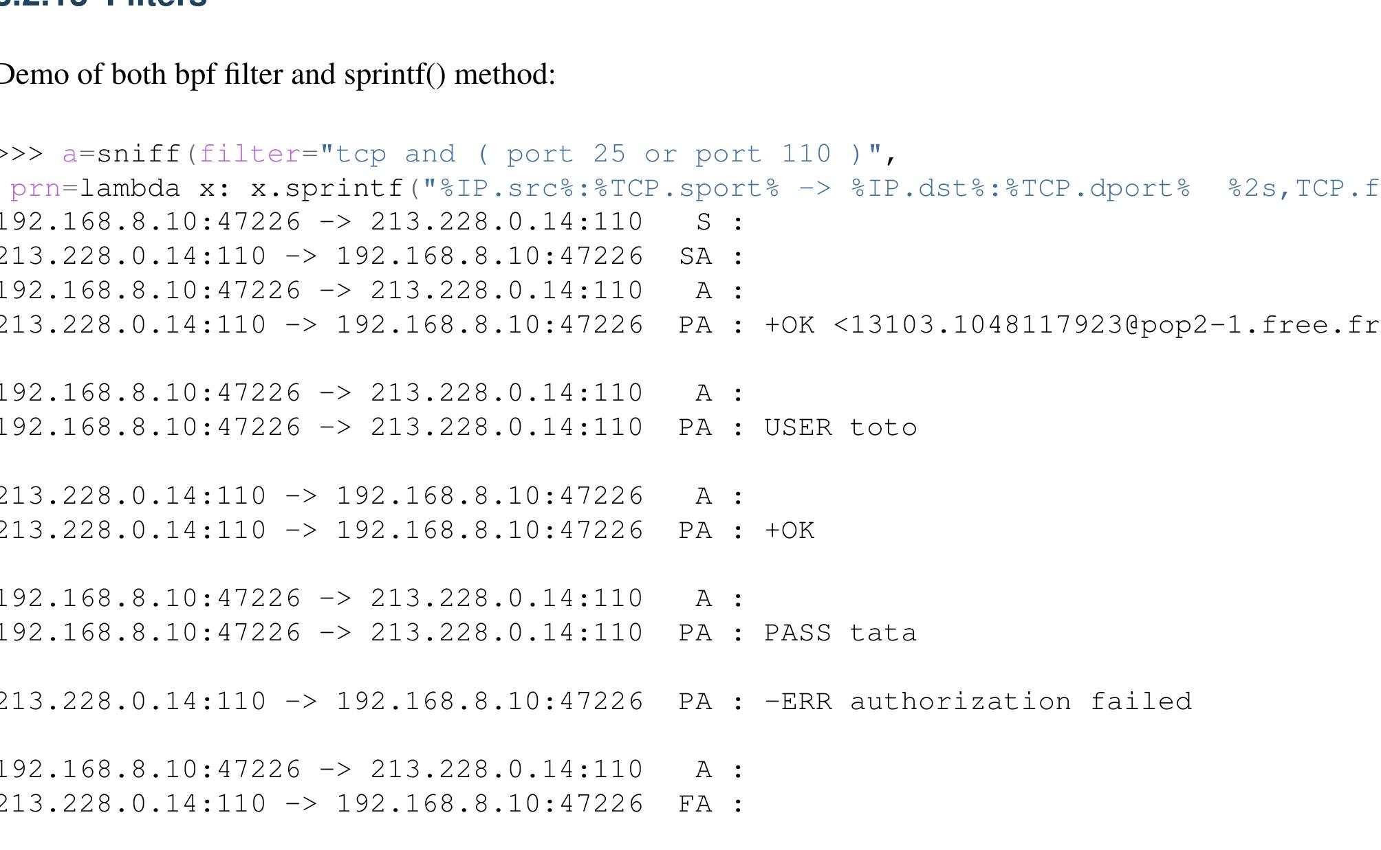 Table 7 - Scapy Documentation Philippe Biondi and the Scapy