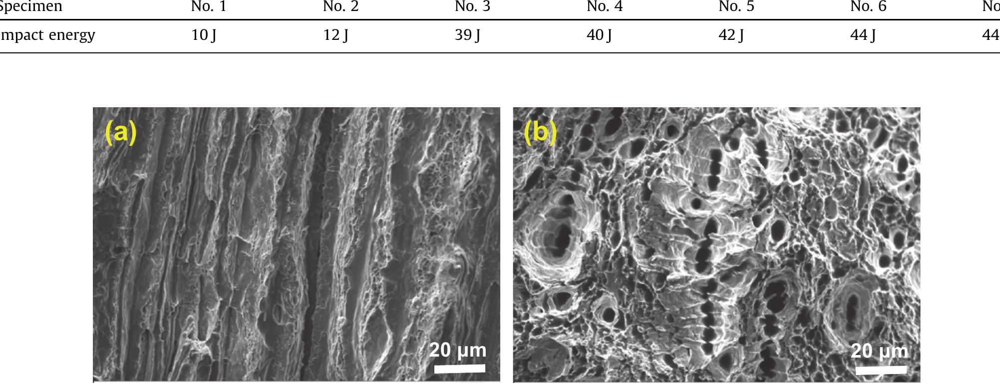 The fracture morphology of the impact test specimens: (a)