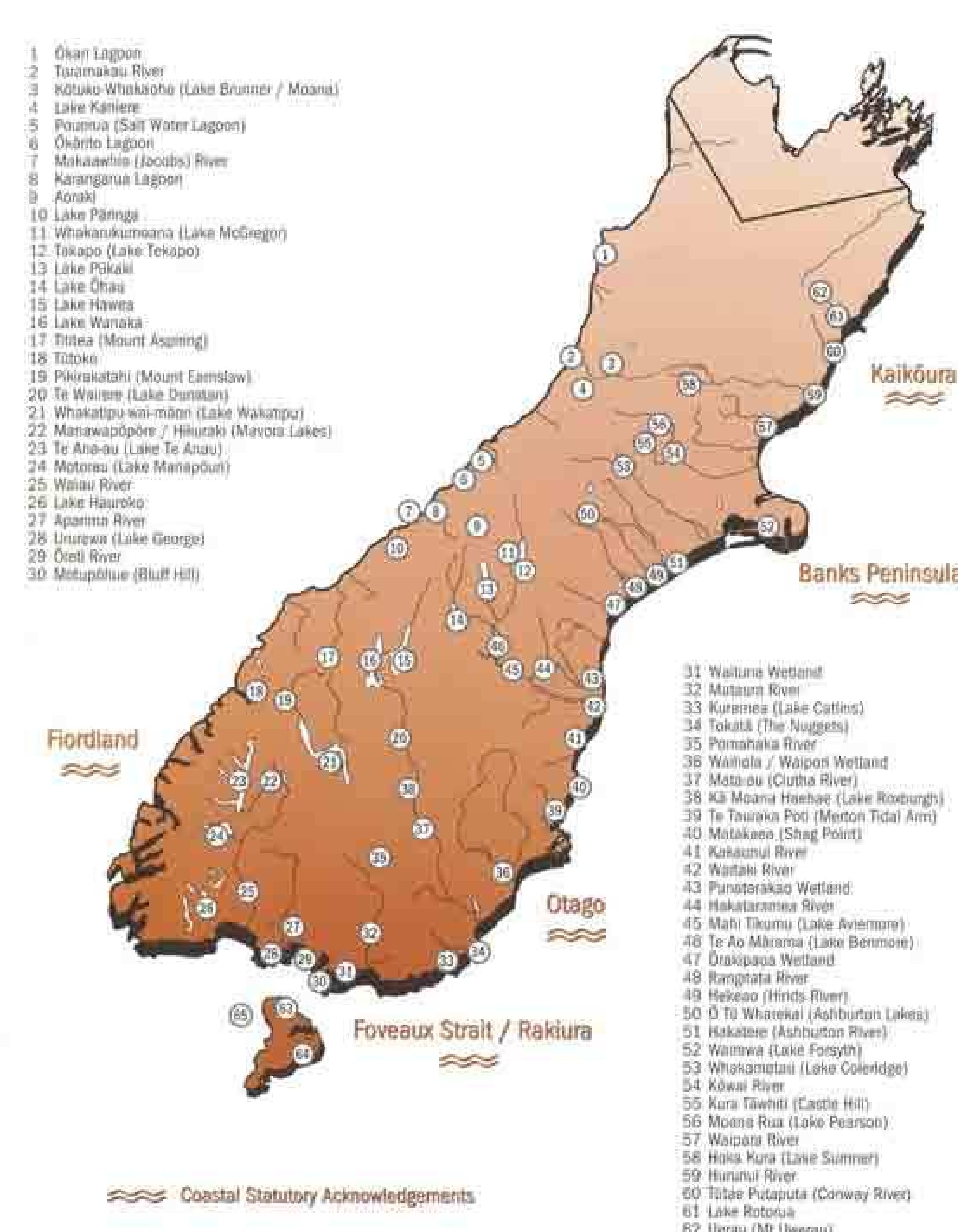 Statutory acknowledgements - deeds of recognition