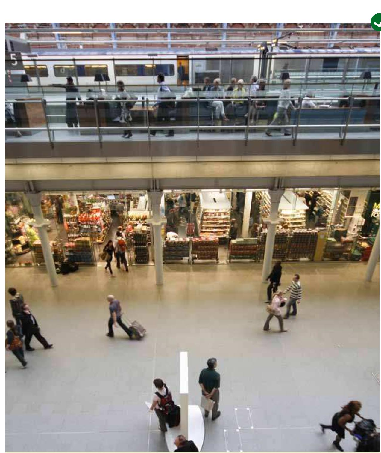 Retail, food and beverage zones are integrated within the