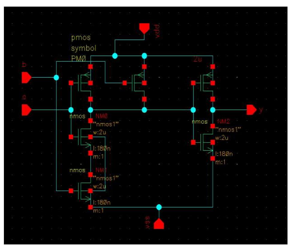 -4(c): and gate schematic diagram fig-4(b): nand gate