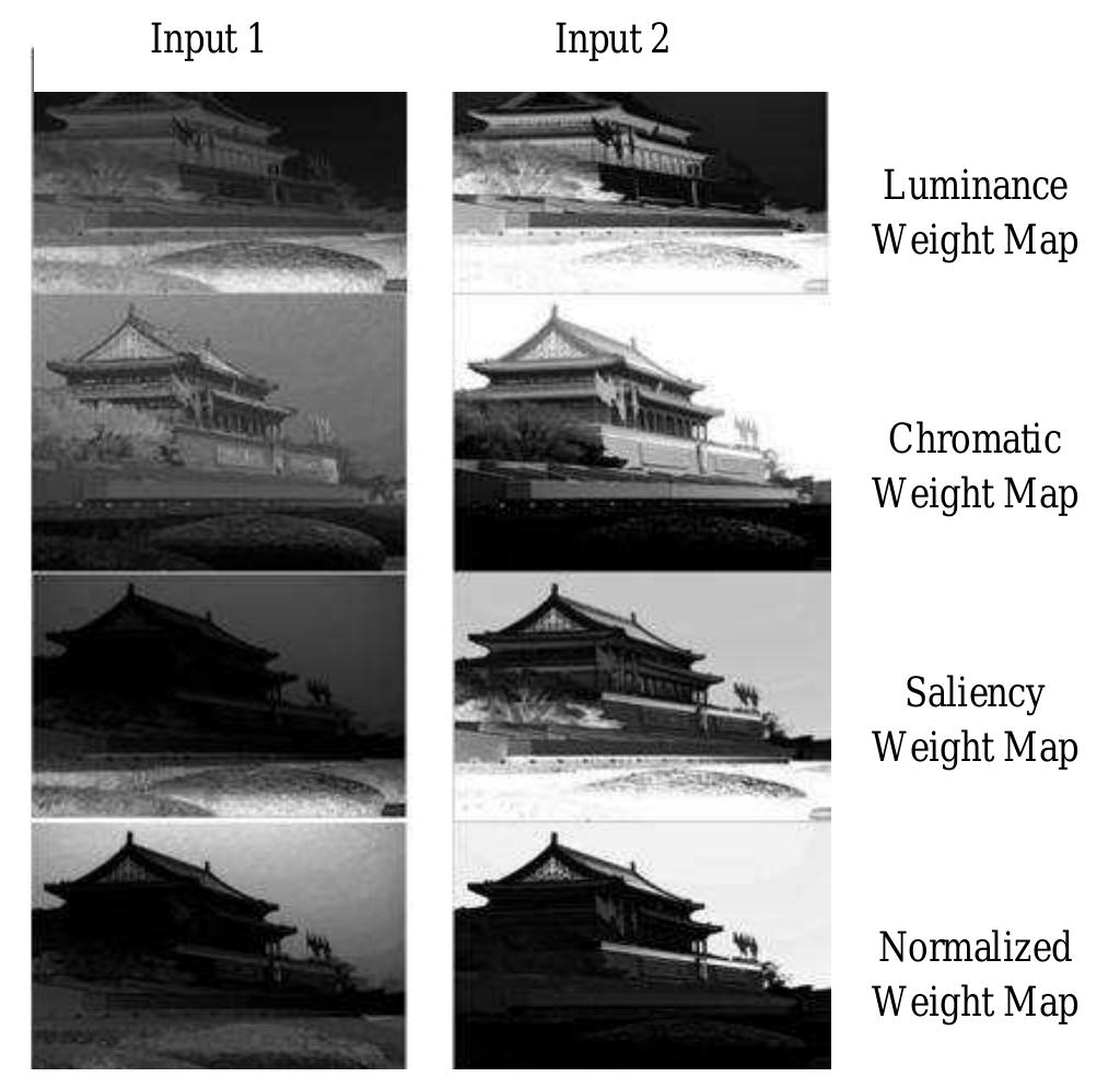 -4: weight maps of derived figure 4 shows different weight