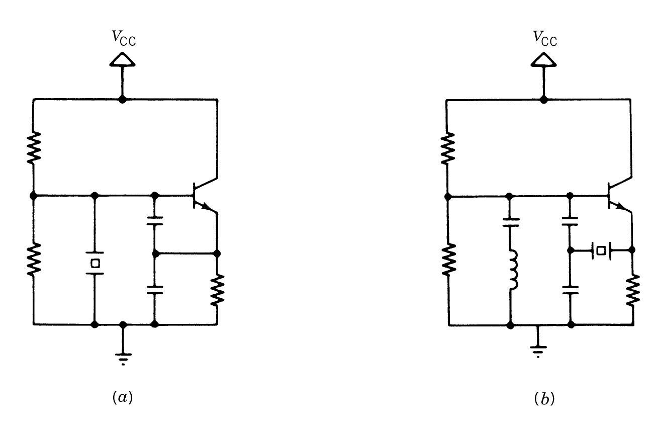 15 colpitts crystal oscillators: (a) in parallel resonant